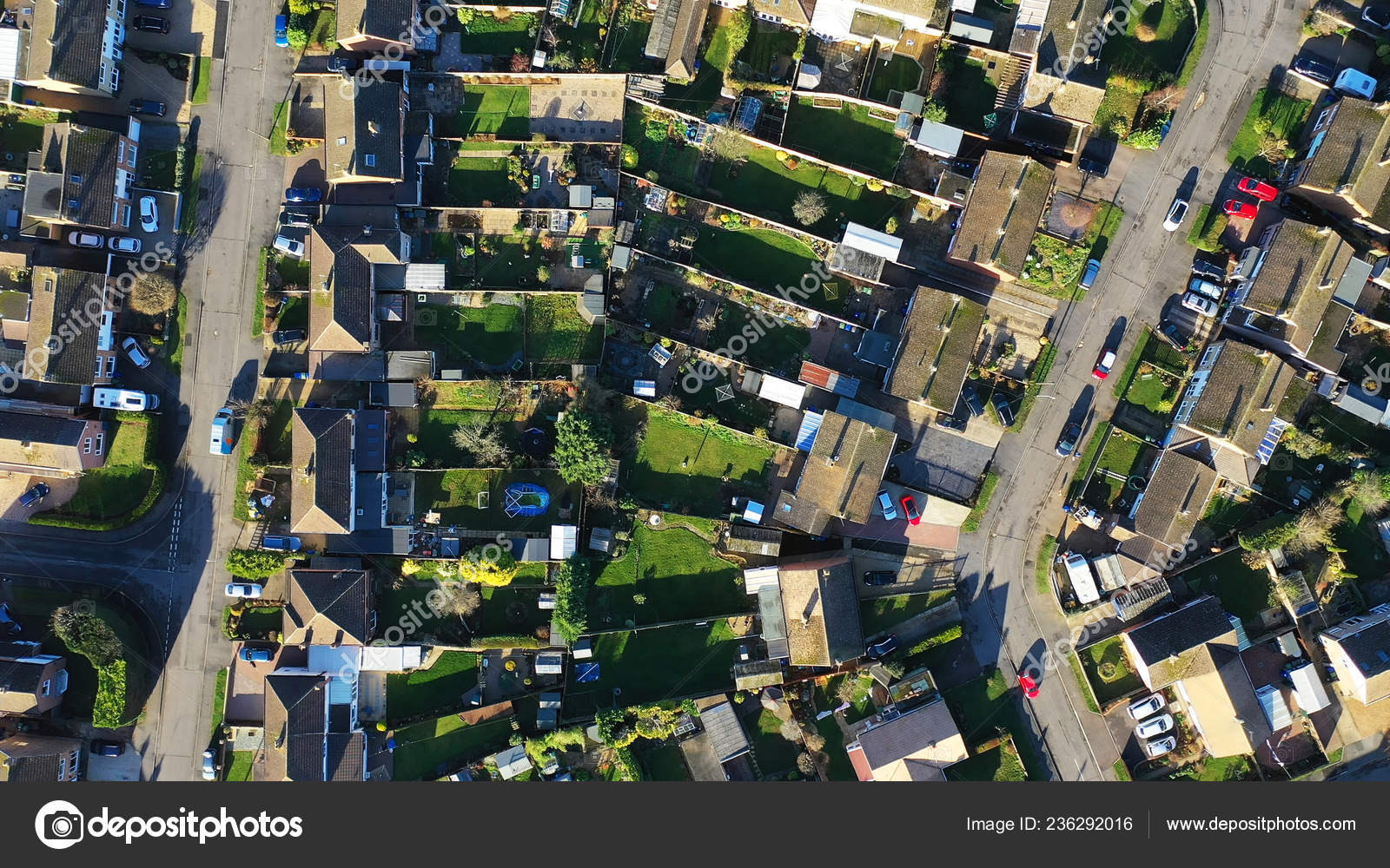 Aerial View Homes Suburban Setting England — Stock Photo ...