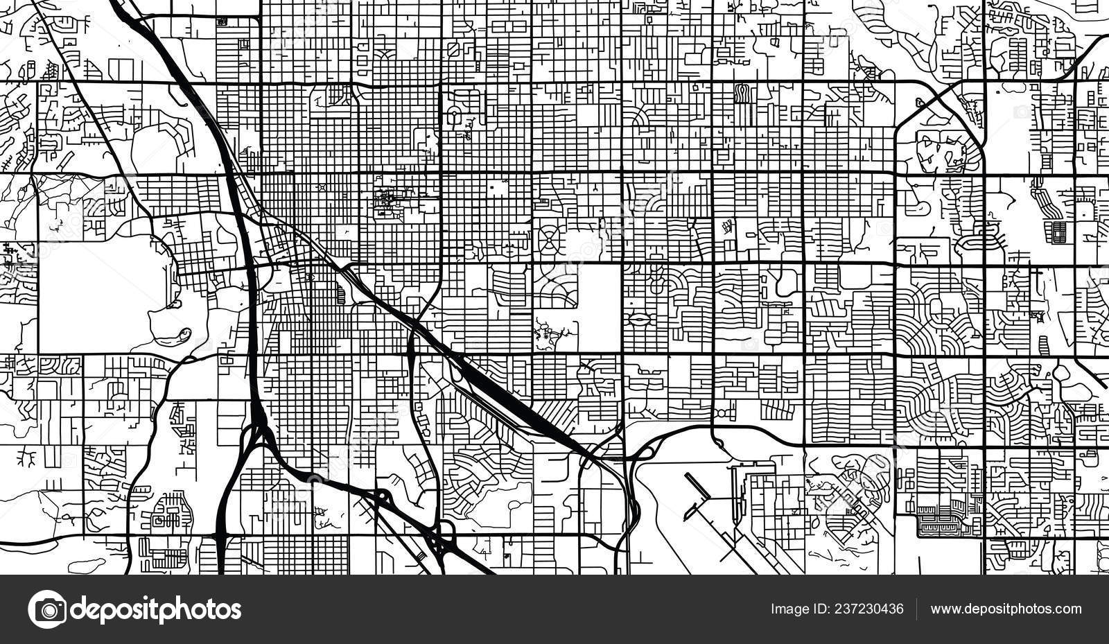 Urban Vector City Map Tucson Arizona United States America Stock Vector ...