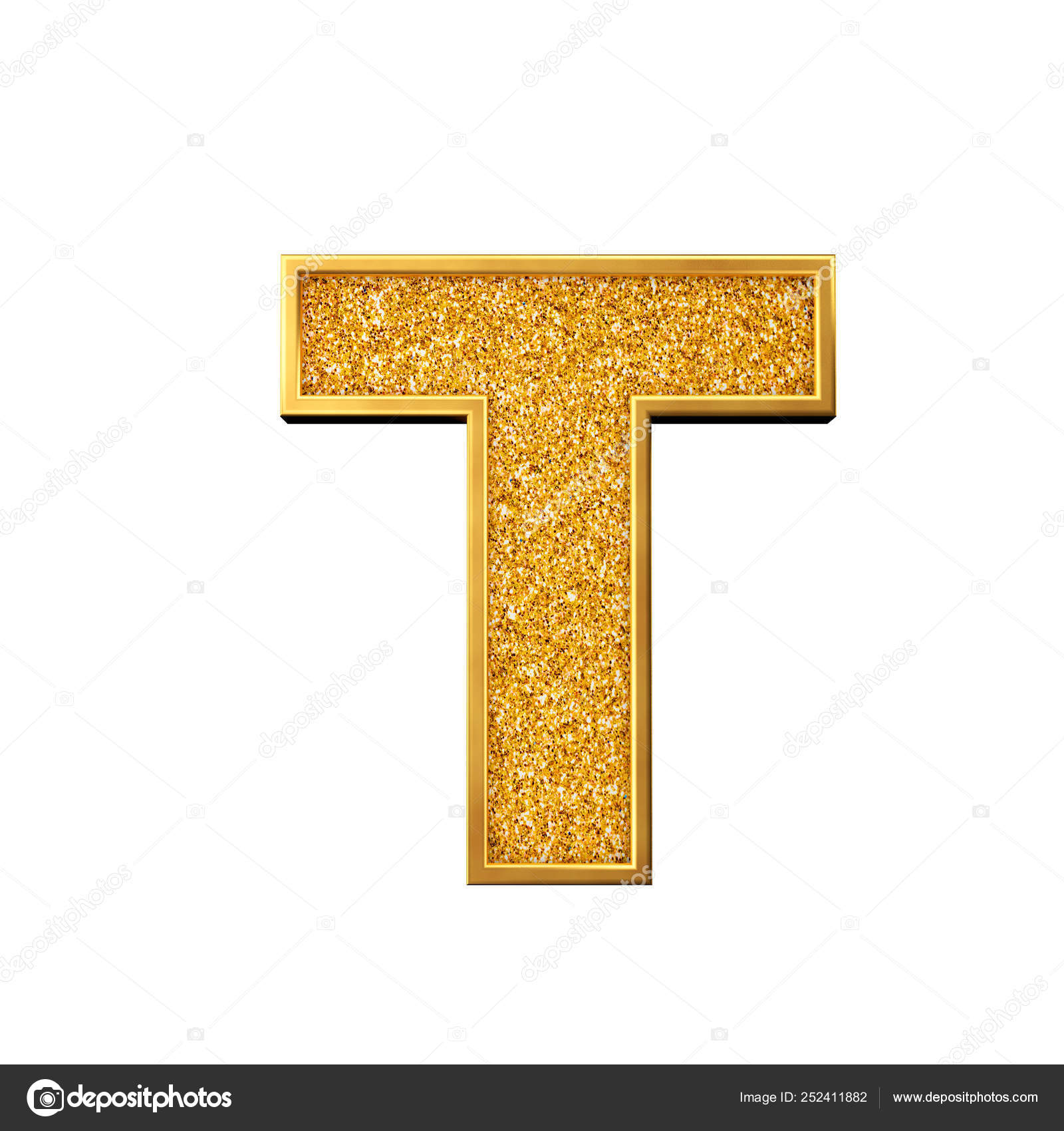 Golden 3d Letters T