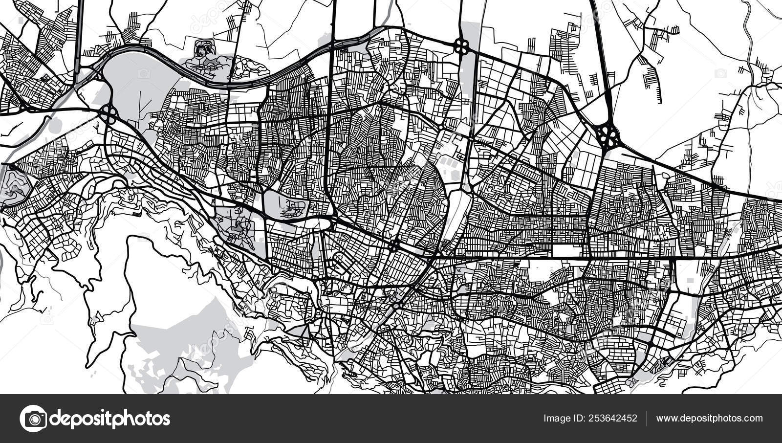 Urban vector city map of Bursa, Turkey Stock Vector Image by ...