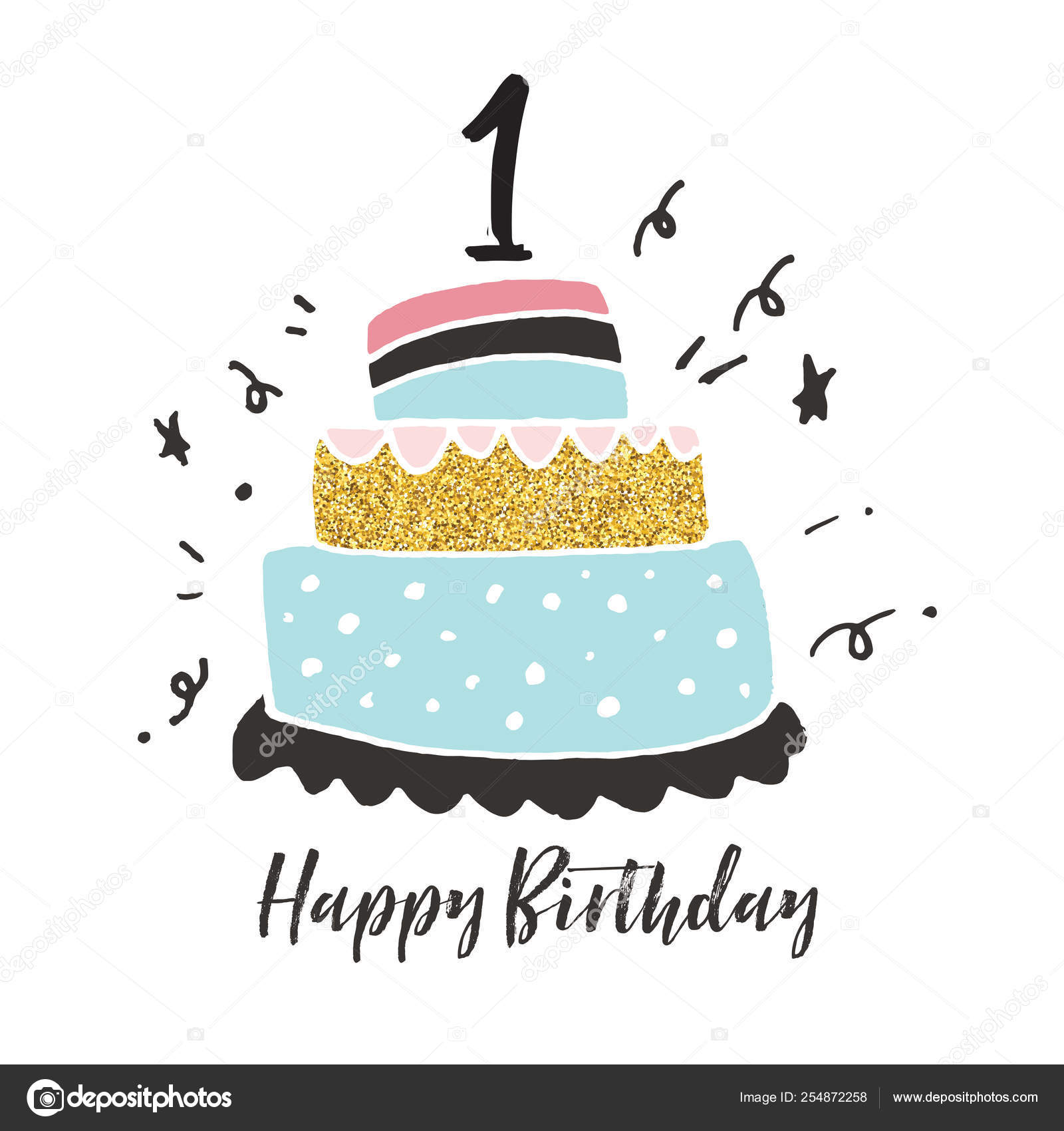 1st Birthday Cake Clipart