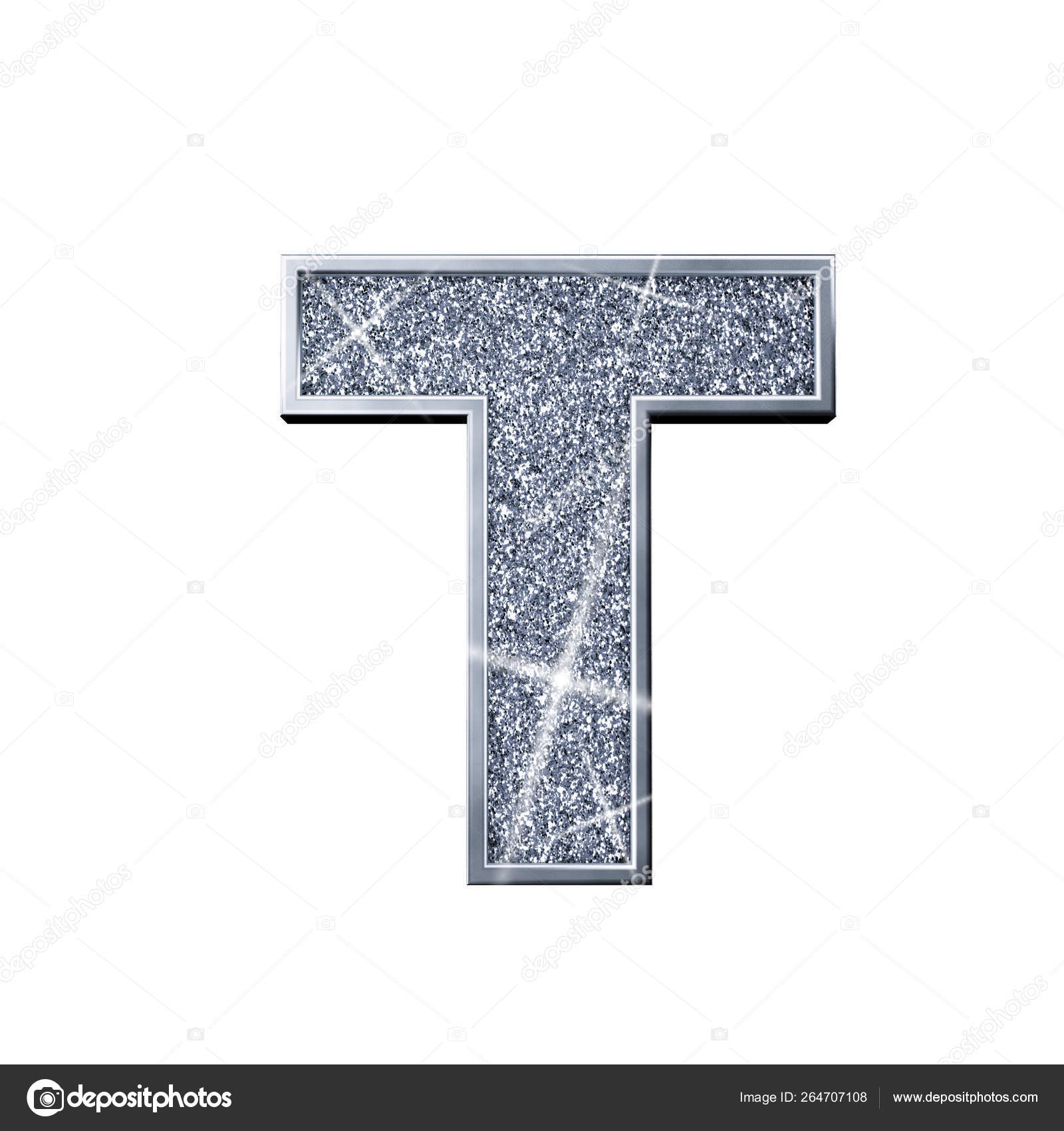 The Letter T In Glitter