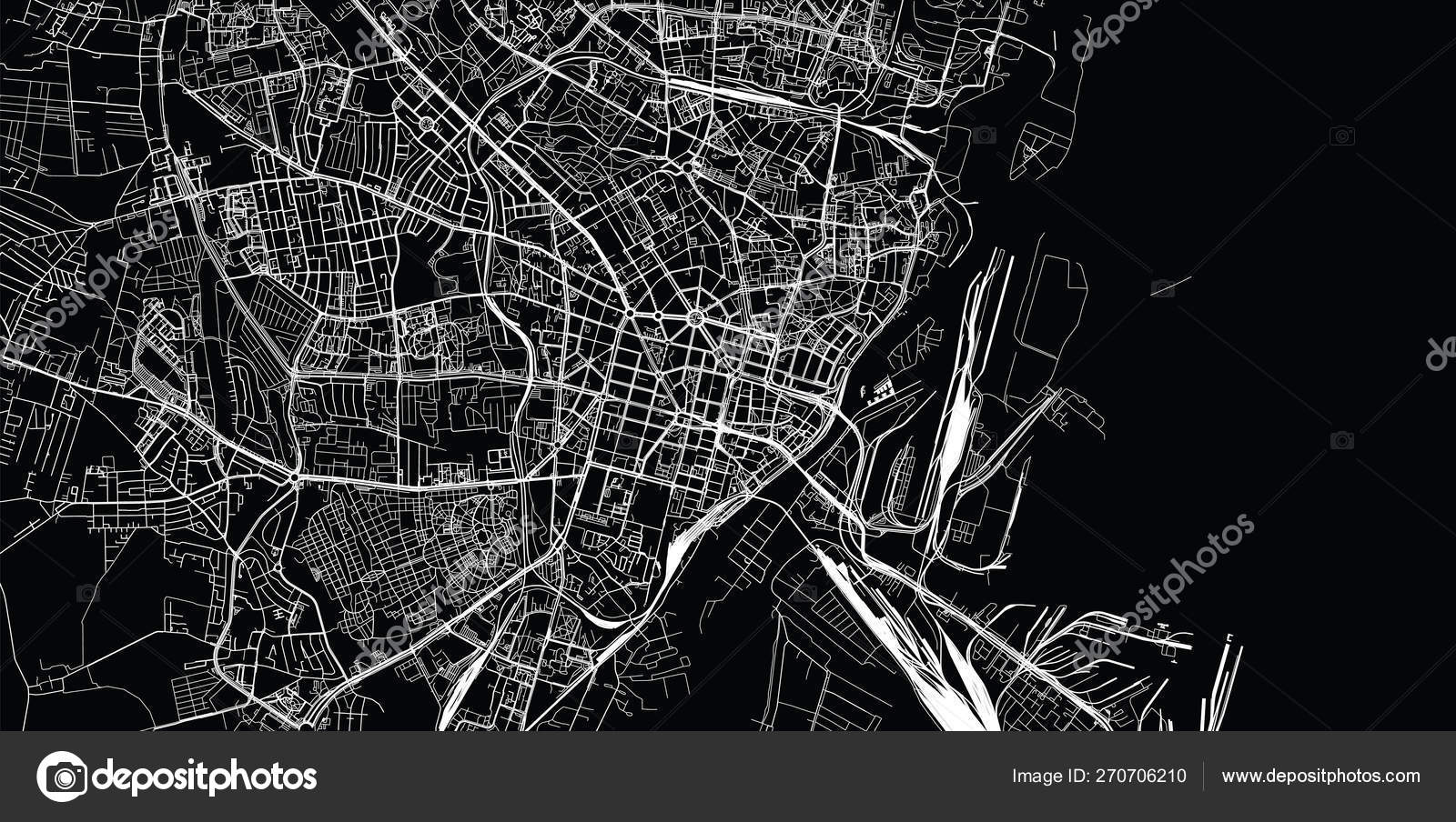 Urban vector city map of Szczecin, Poland Stock Vector Image by ...