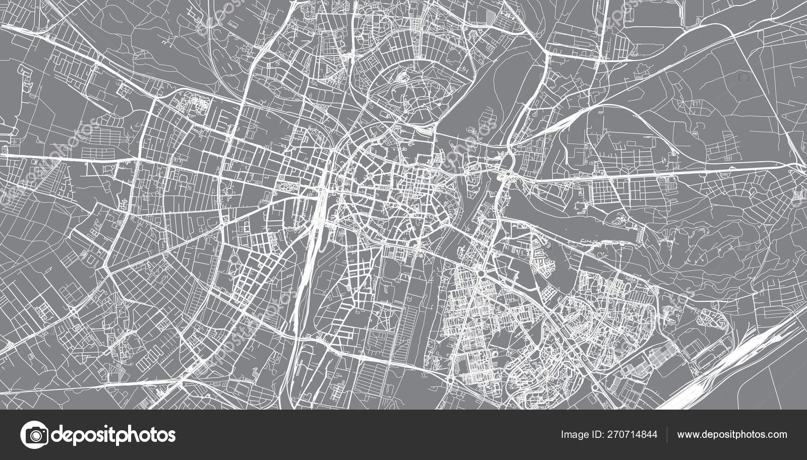 Stadtvektor Stadtplan von Posen, Polen Stock-Vektorbild von ...