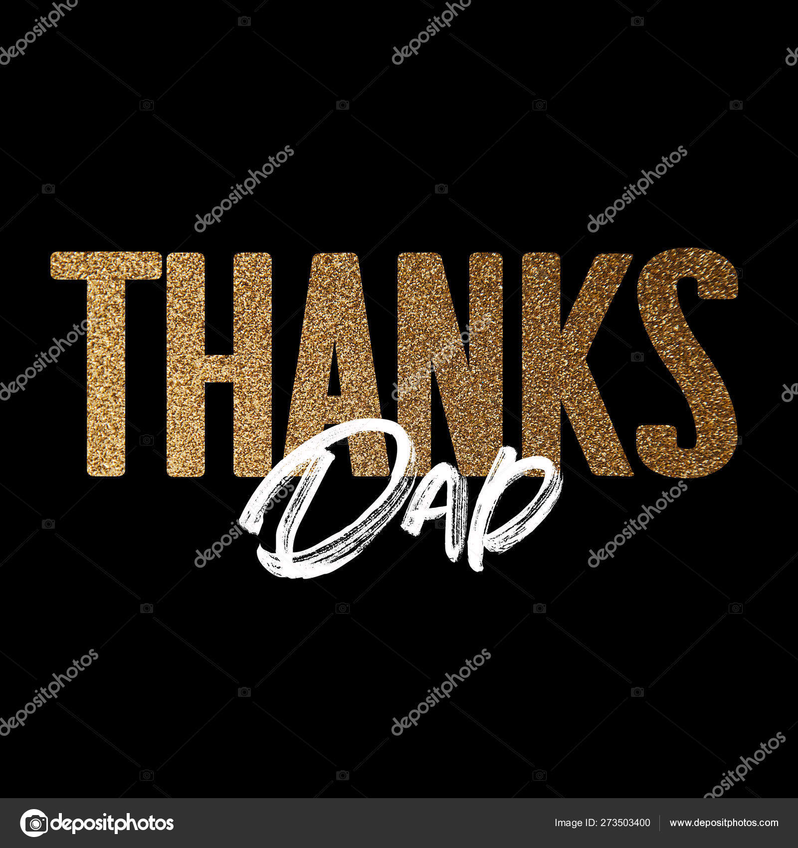 Thanks dad shiny gold glitter typography message — Stock Photo ...