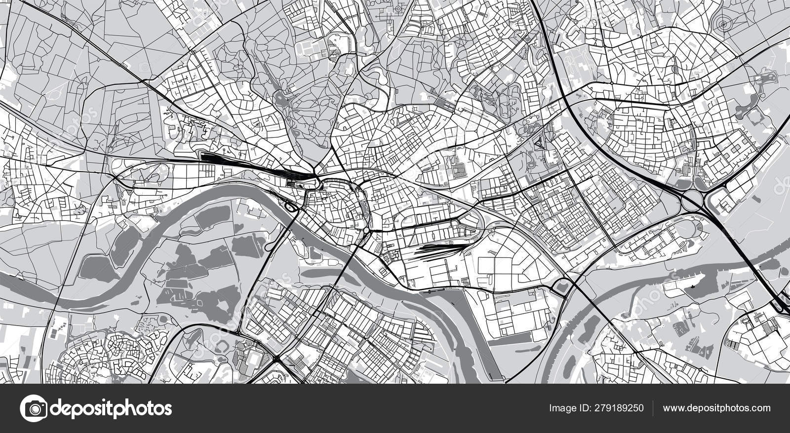 Urban vector city map of Arnhem, The Netherlands Stock Vector by ...