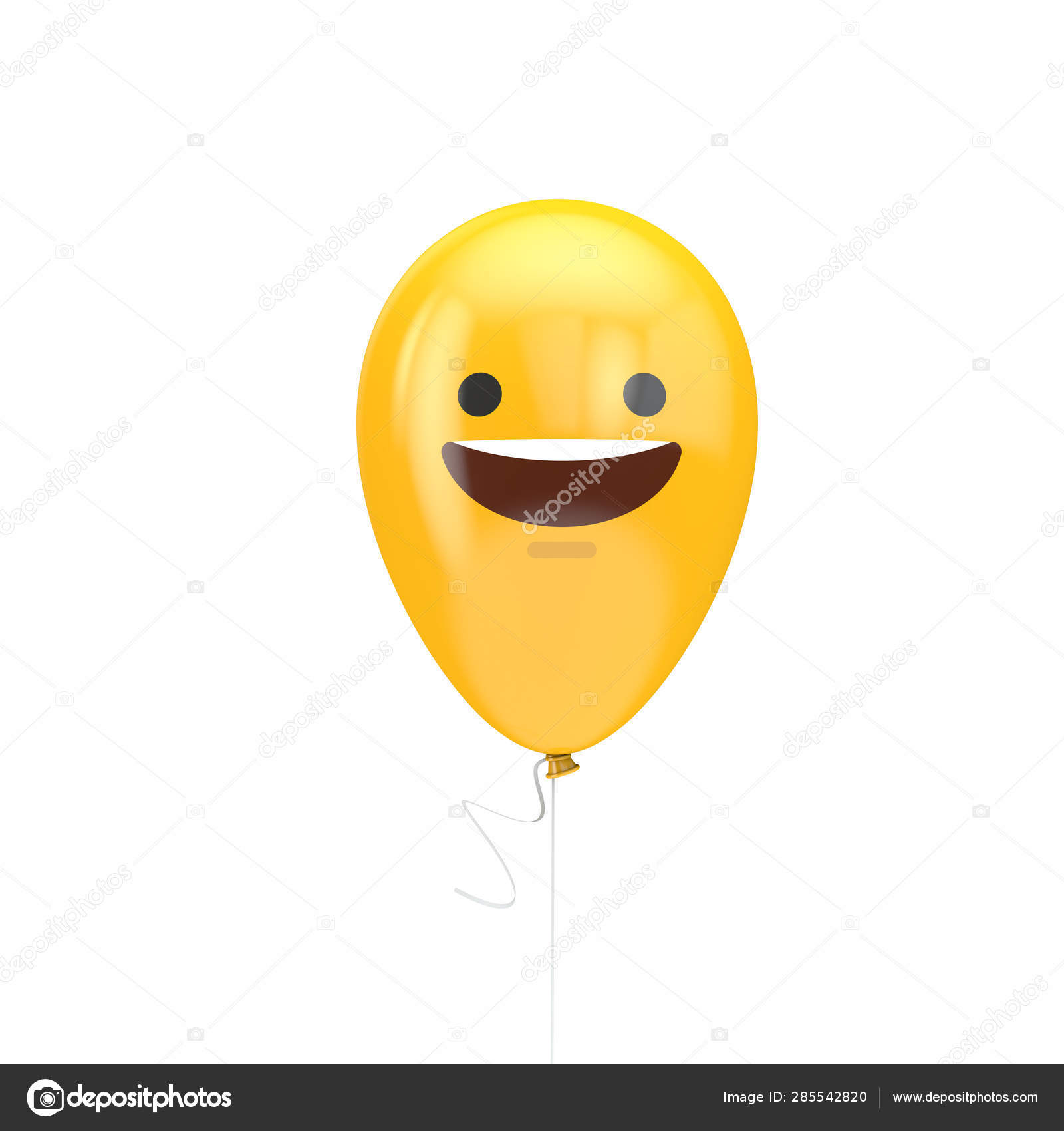 Smiling face emoji floating balloon Stock Photo by ©InkDropCreative ...