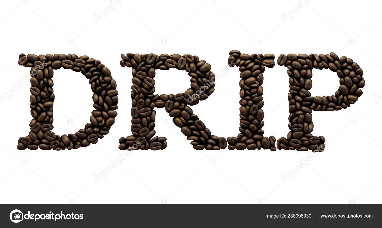 Drip word made from coffee bean font. 3D Rendering Stock Photo by ...