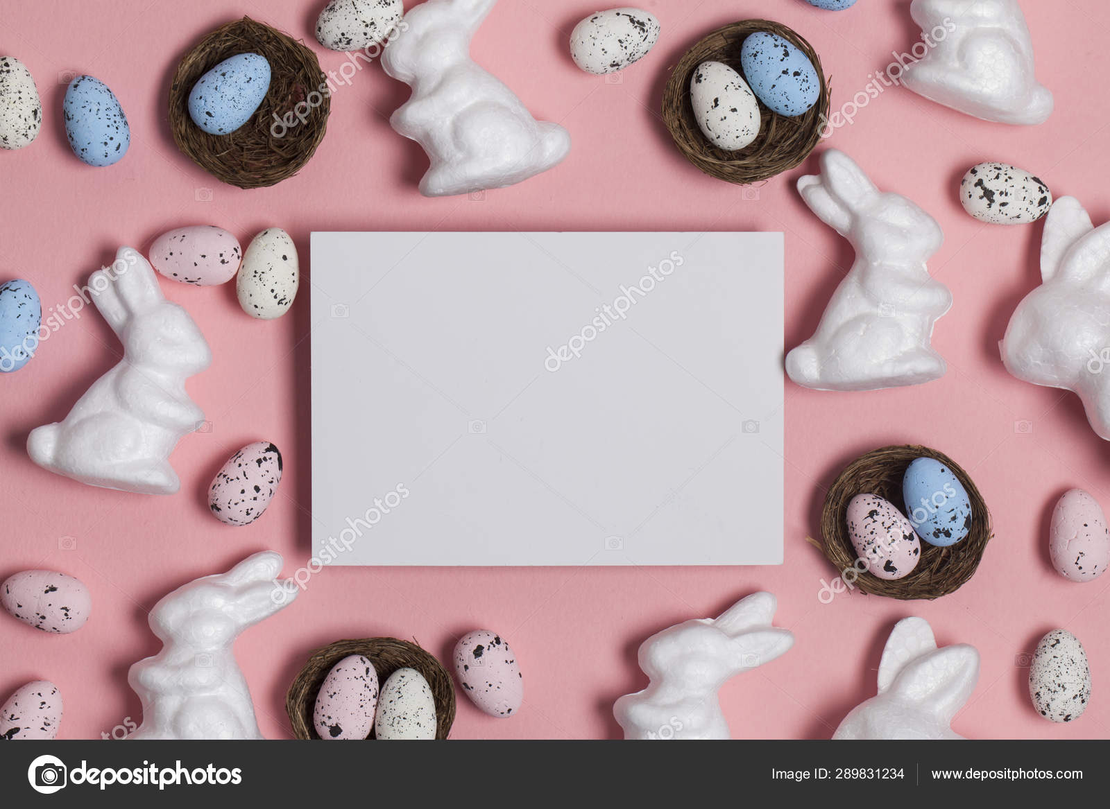 Easter background with a blank white sign — Stock Photo ...