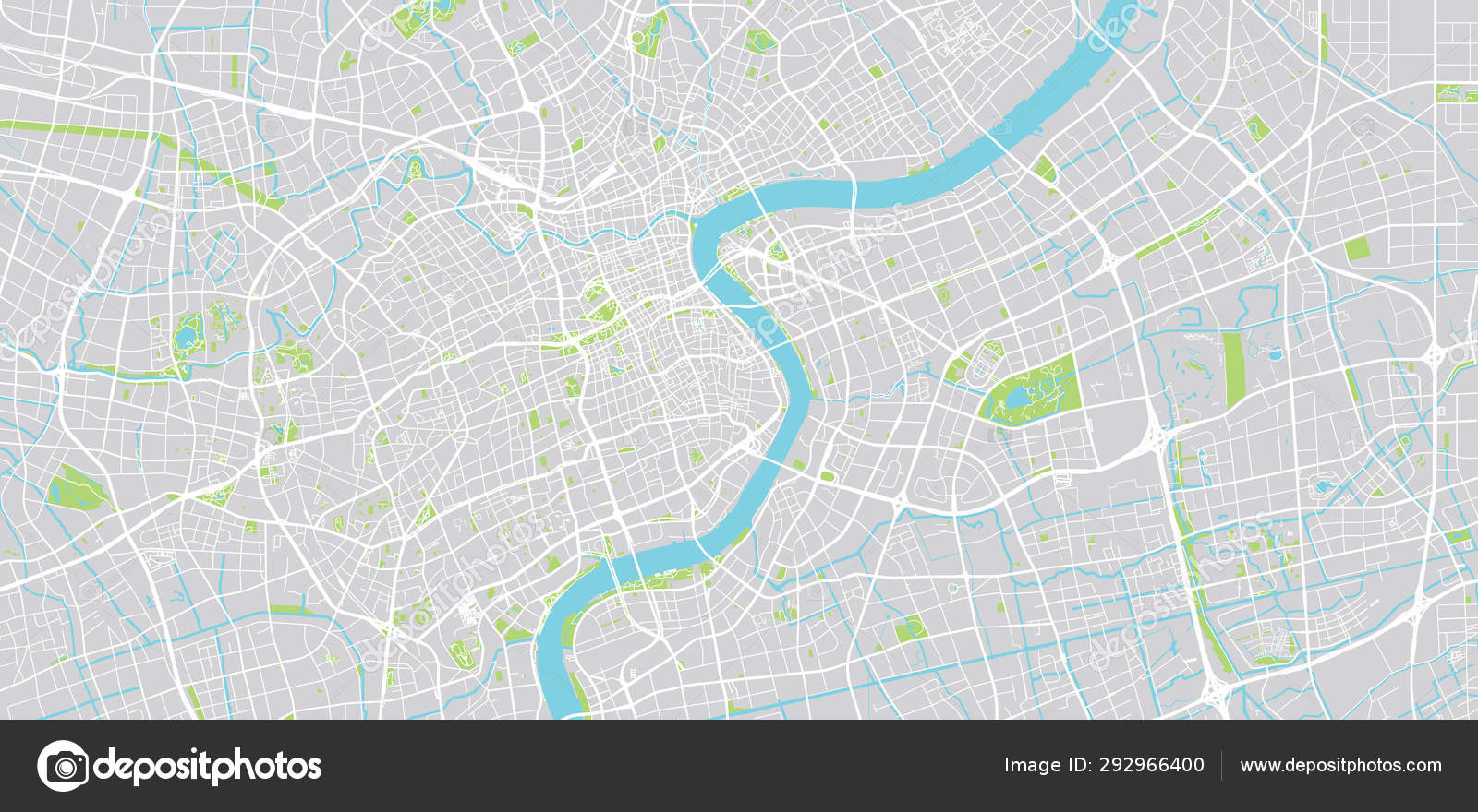 Urban vector city map of Shanghai, China Stock Vector Image by ...