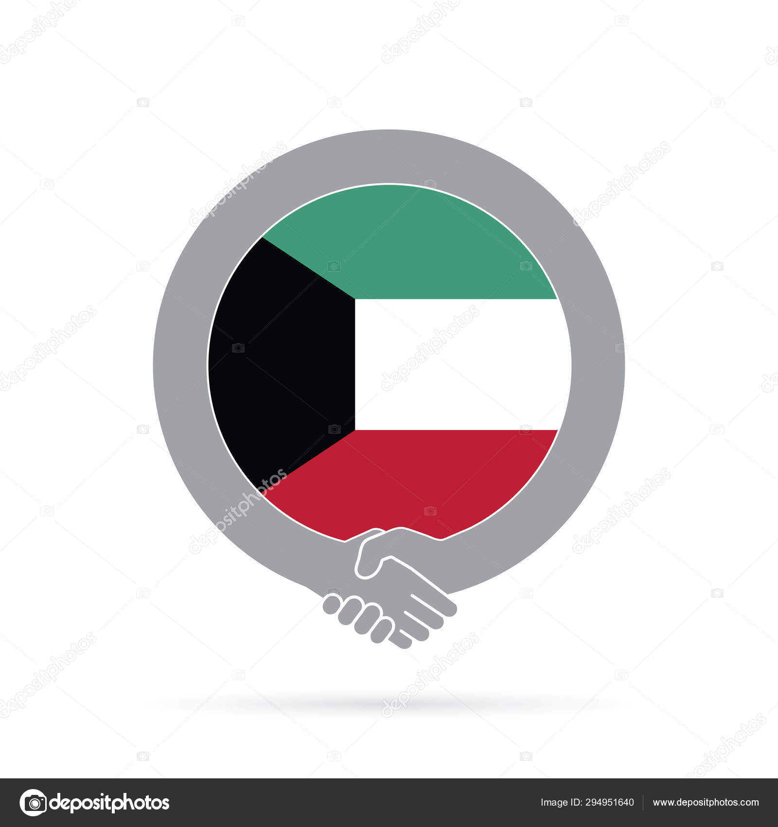 Kuwait flag handshake icon. agreement, welcome, cooperation conc Stock ...