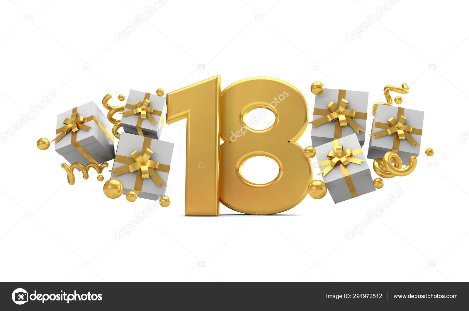 Number 18th Pictures Happy 18th Birthday Stock Images, Royalty Free