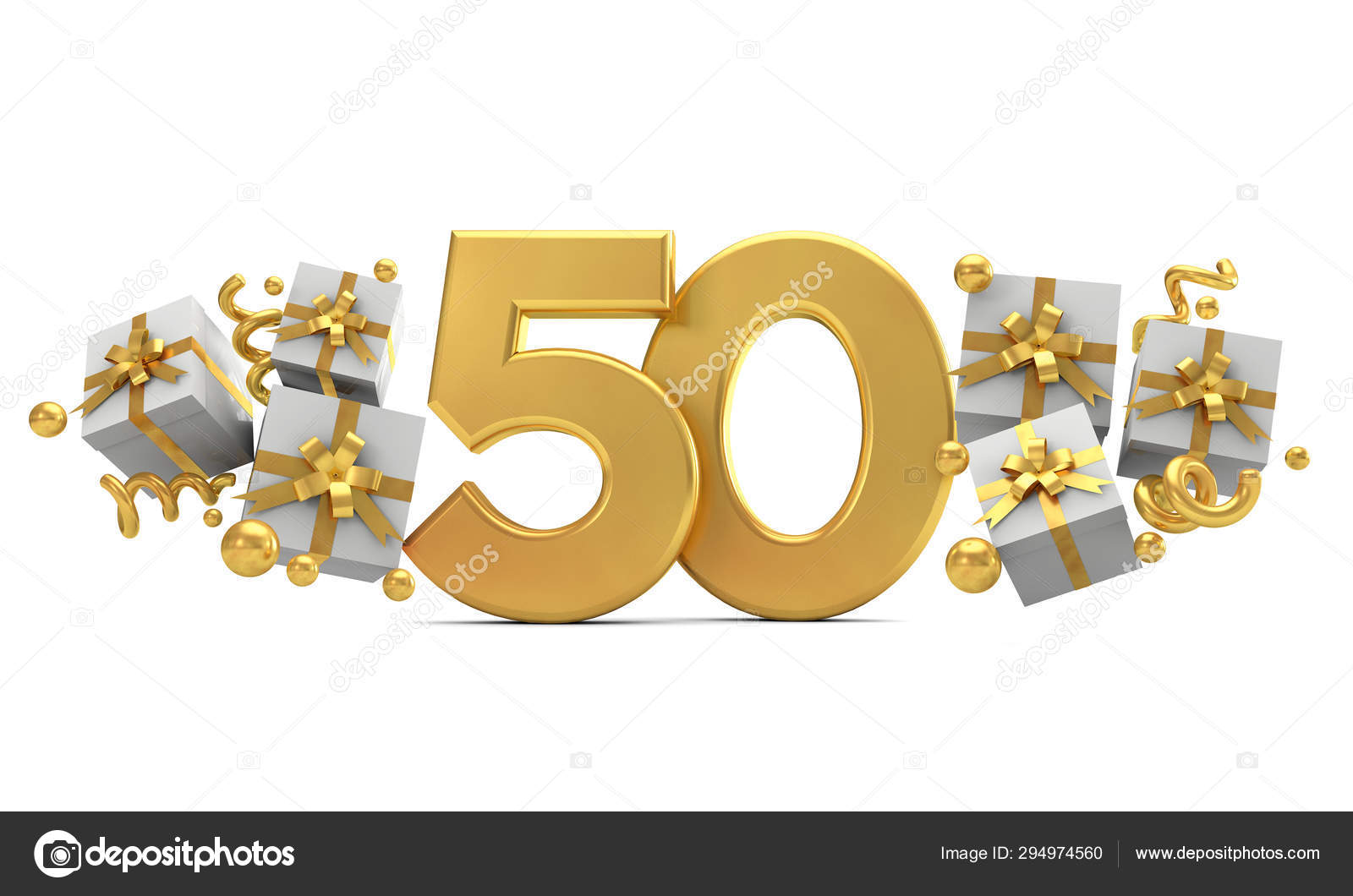 Número 50 número de celebración de cumpleaños de oro con cajas de ...