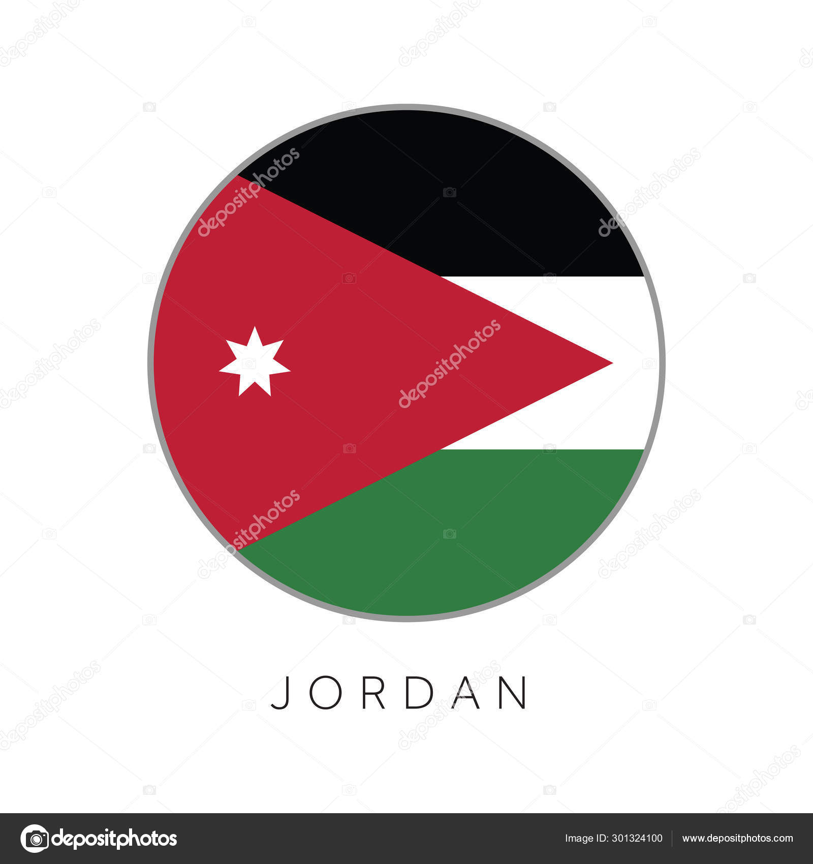 Jordan flag round circle vector icon Stock Vector by ©InkDropCreative ...