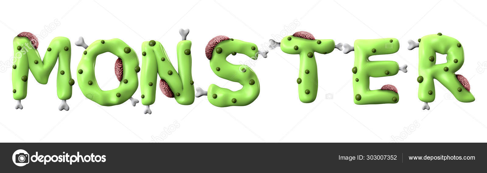 Monster halloween word made from green zombie lettering — Stock Photo ...