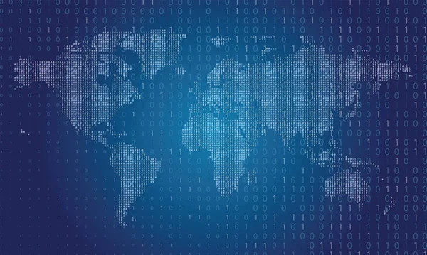 World map made from binary data code - Stock Image - Everypixel
