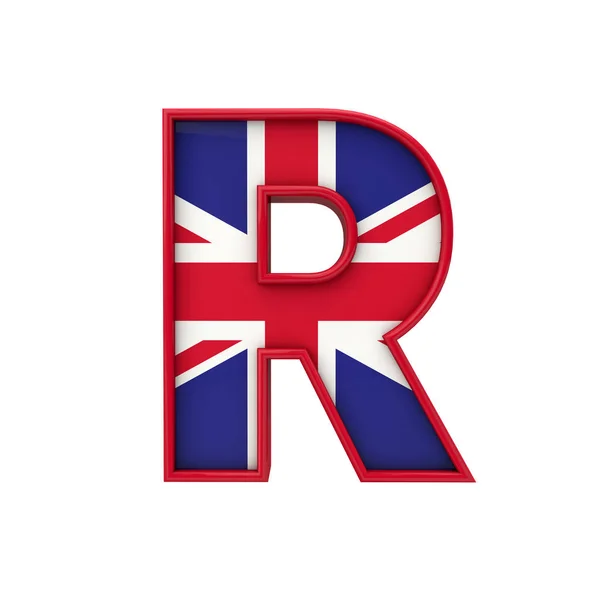 Letter E union jack great britain flag foil balloon font. 3D Render ...