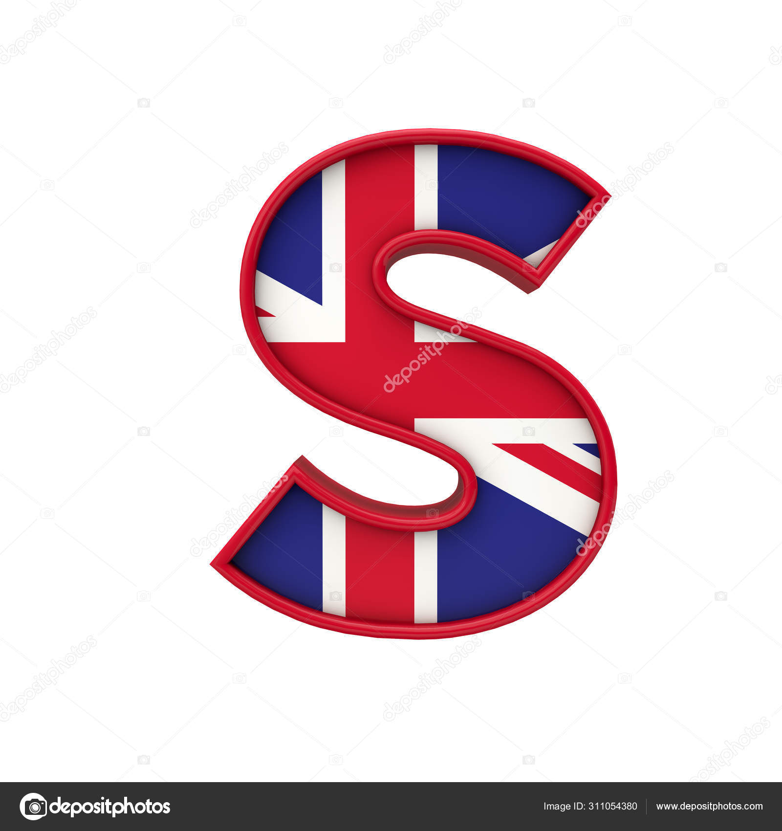 Letter Union Jack Font Great Britain Flag Lettering Renderizado — Foto ...