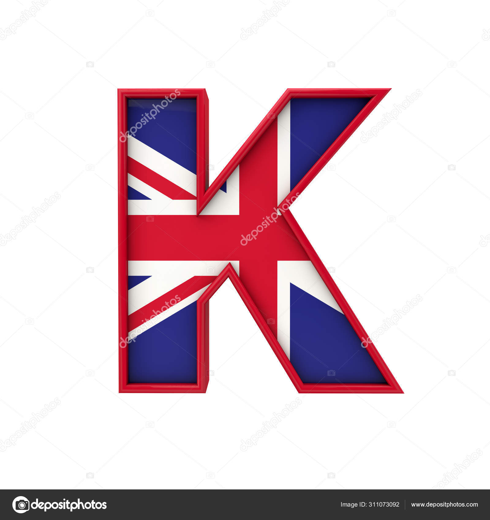 Letter Union Jack Font Great Britain Flag Lettering Renderizado — Foto ...