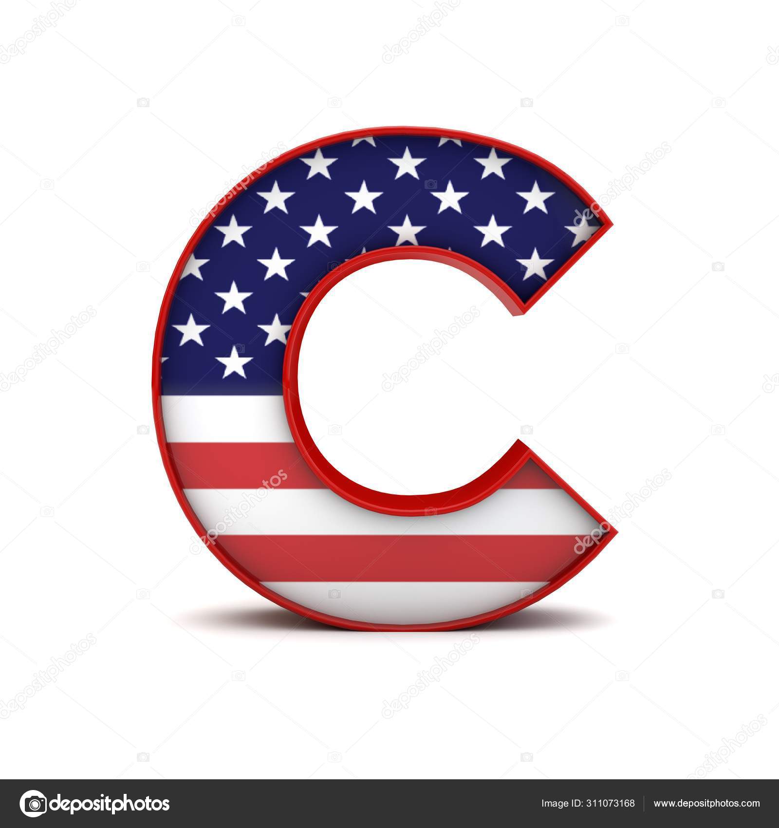 Striped Letter C
