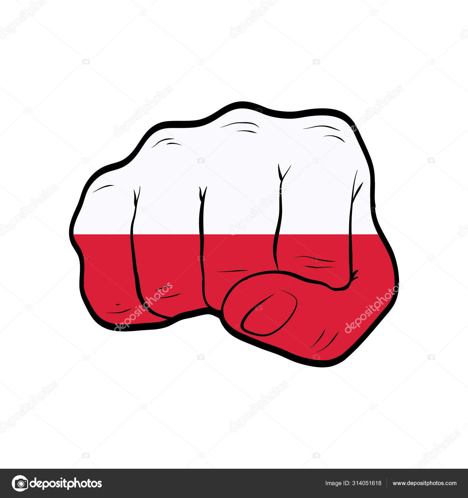 Knuckle Poland Flag Isolated White Background Stock Vector by ...