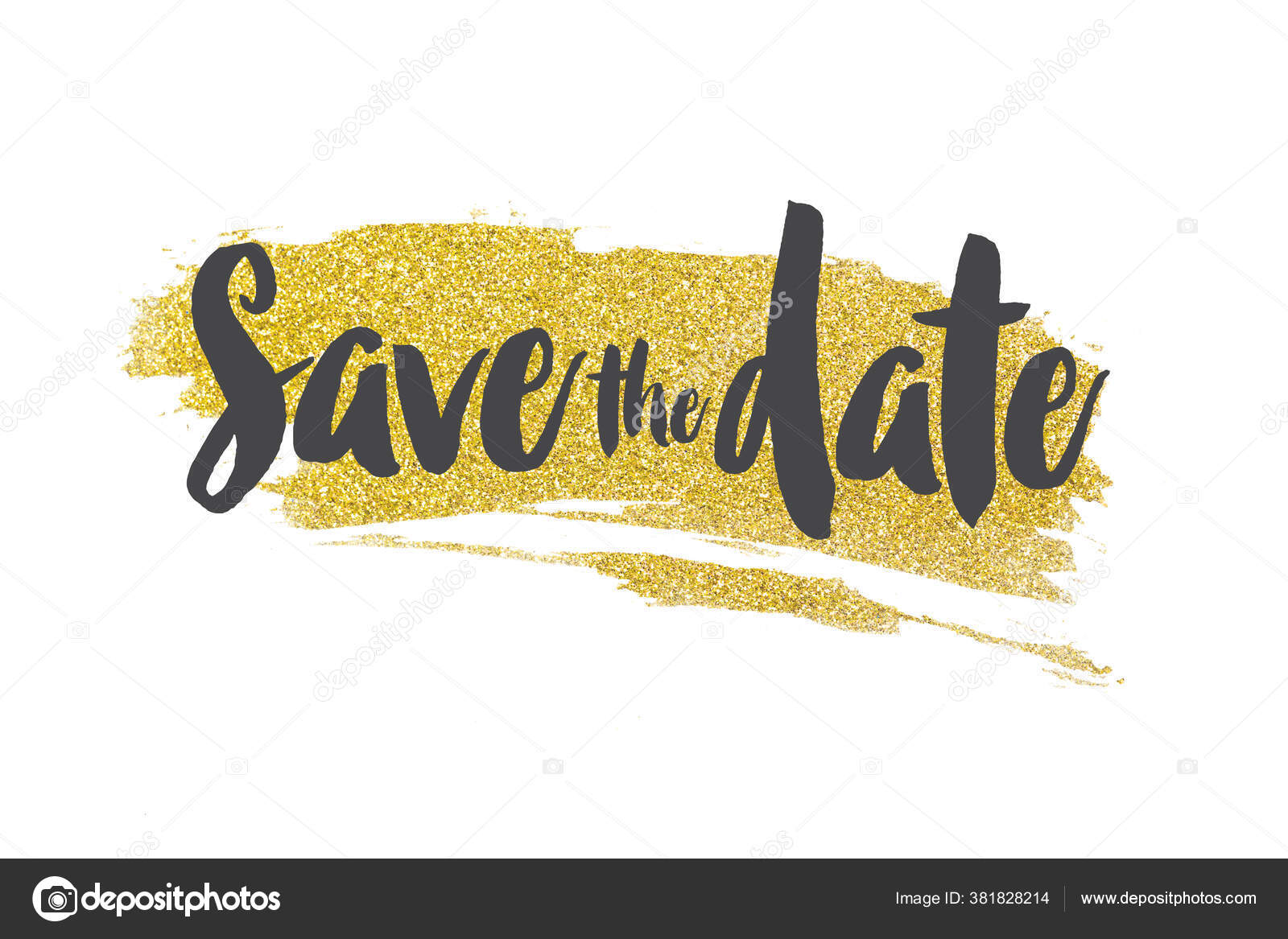 Save the date message on a gold glitter background — Stock Photo ...