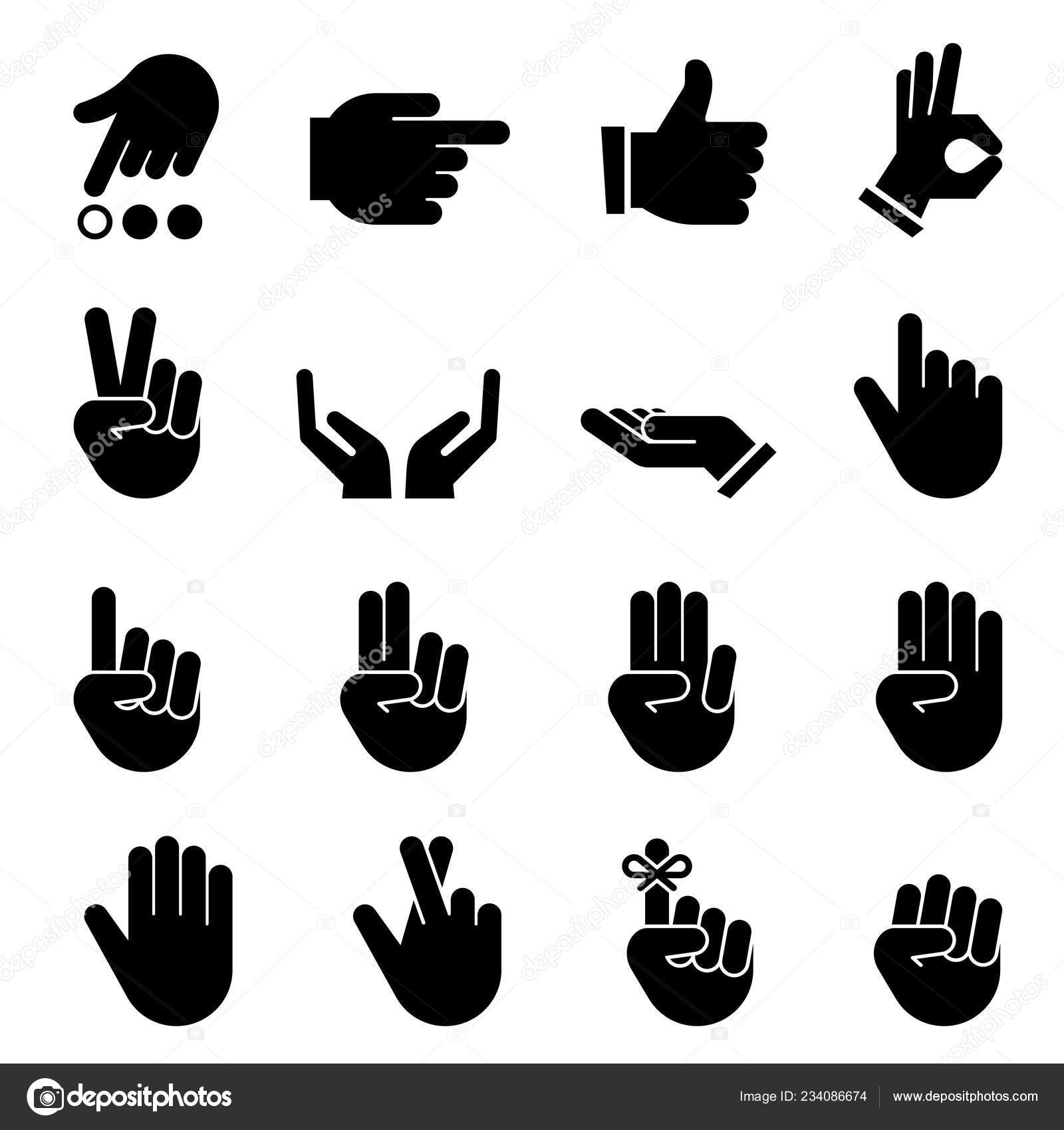 Hand Gestures Vector Icons Stock Vector Image by ©popicon #234086674