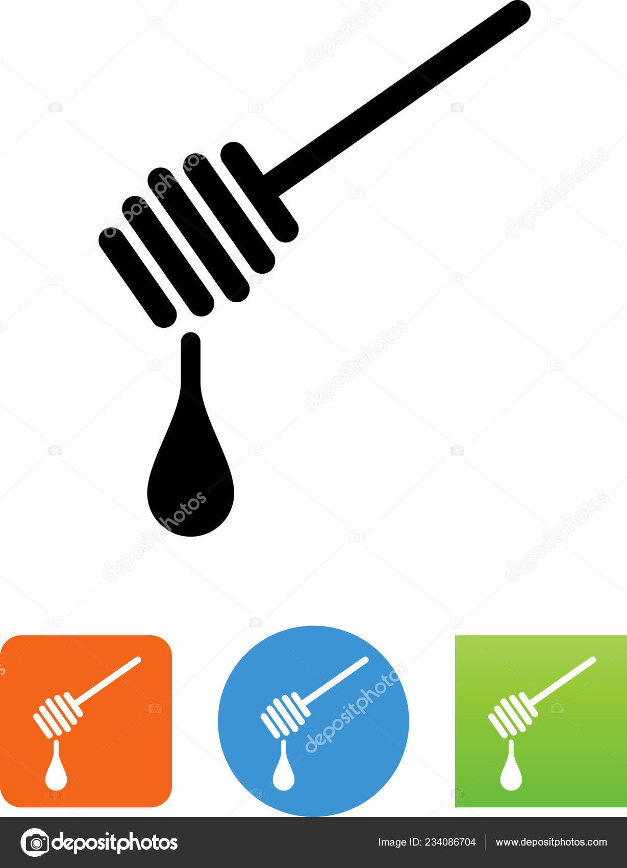 Honey Dipper Vector Icon Stock Vector Image by ©popicon #234086704