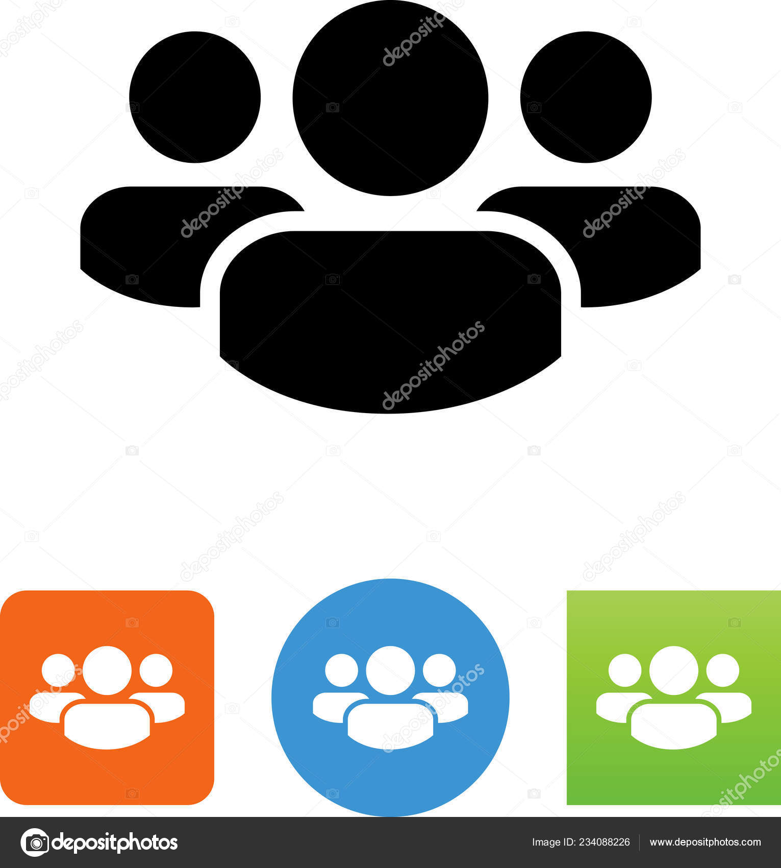 Group Three People Vector Icon Stock Vector by ©popicon 234088226