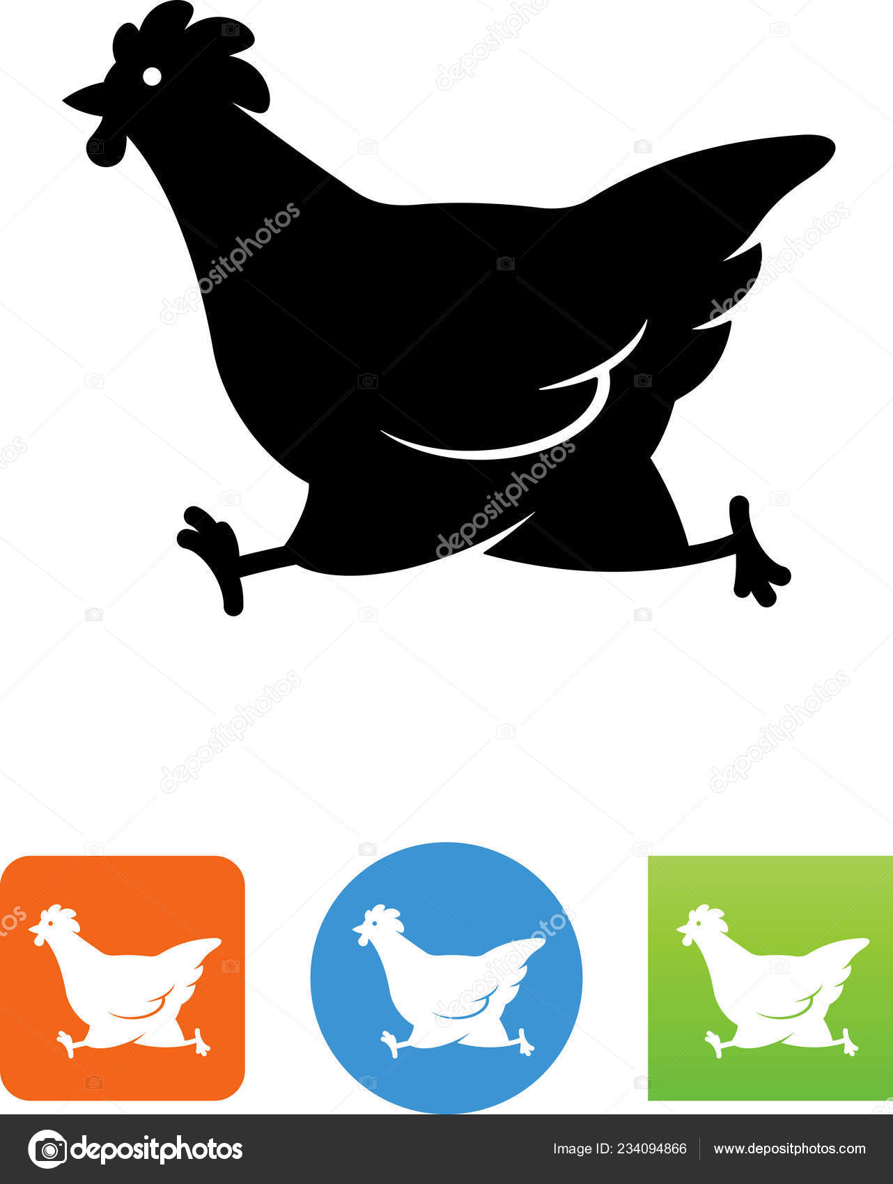 Chicken Running Silhouette