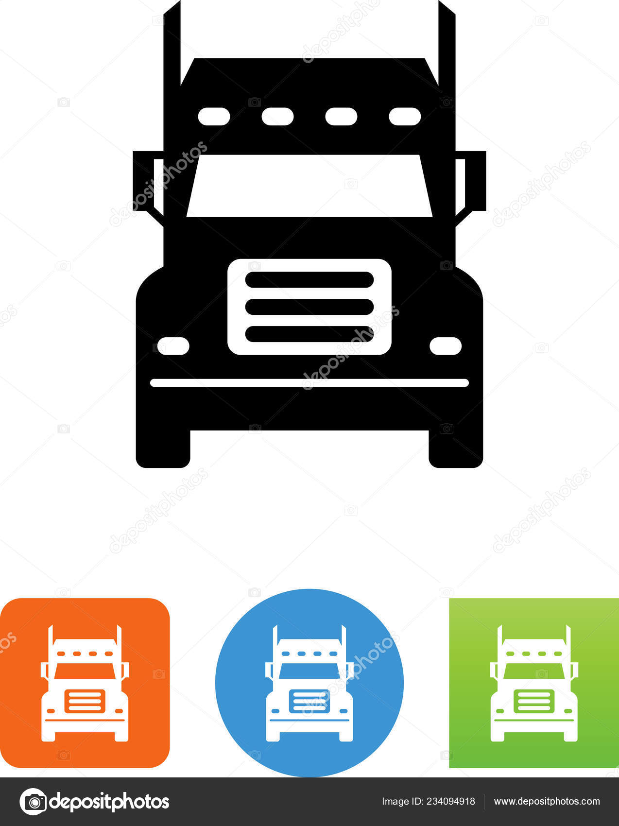 Truck Front View Vector