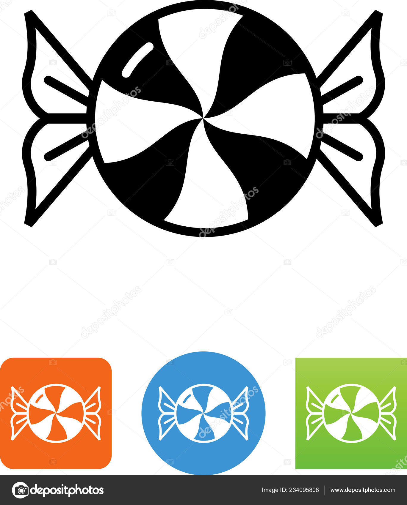 Wrapped Peppermint Candy Vector Icon Stock Vector by ©popicon 234095808