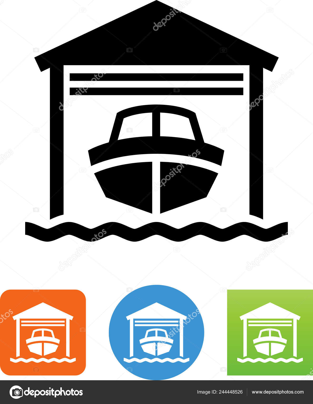Icono Almacenamiento Barcos Clip Art Vector de stock #244448526 de ©popicon