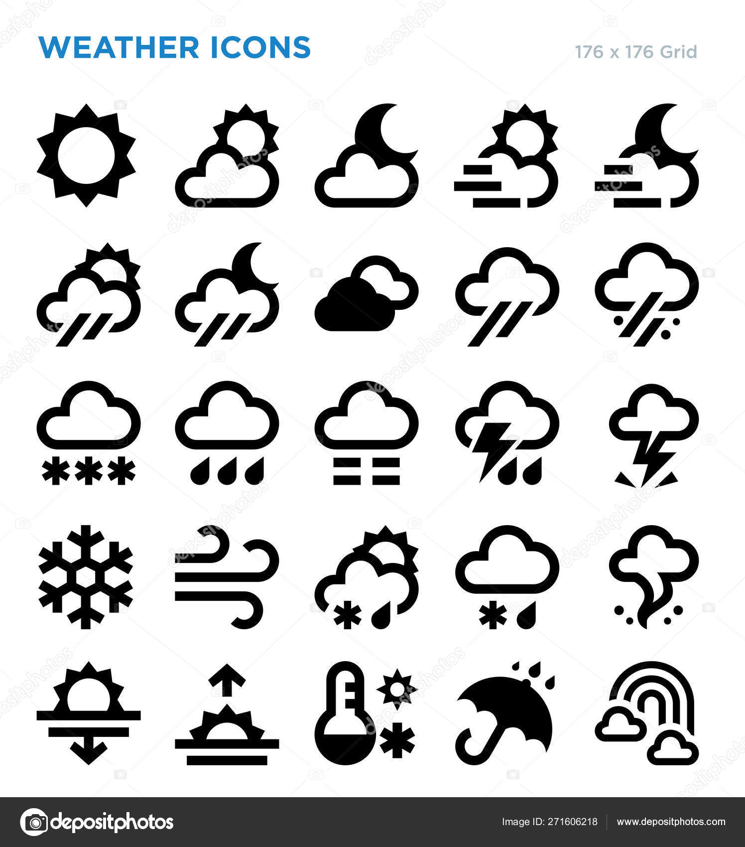 Weather Forecast Climate Icon Set Stock Vector Image by ©popicon #271606218