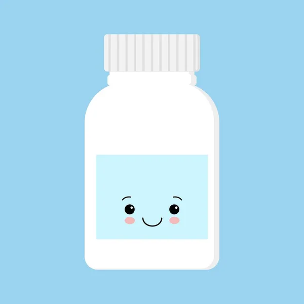 Cute happy smiling medicine pill capsule. Vector flat cartoon character ...