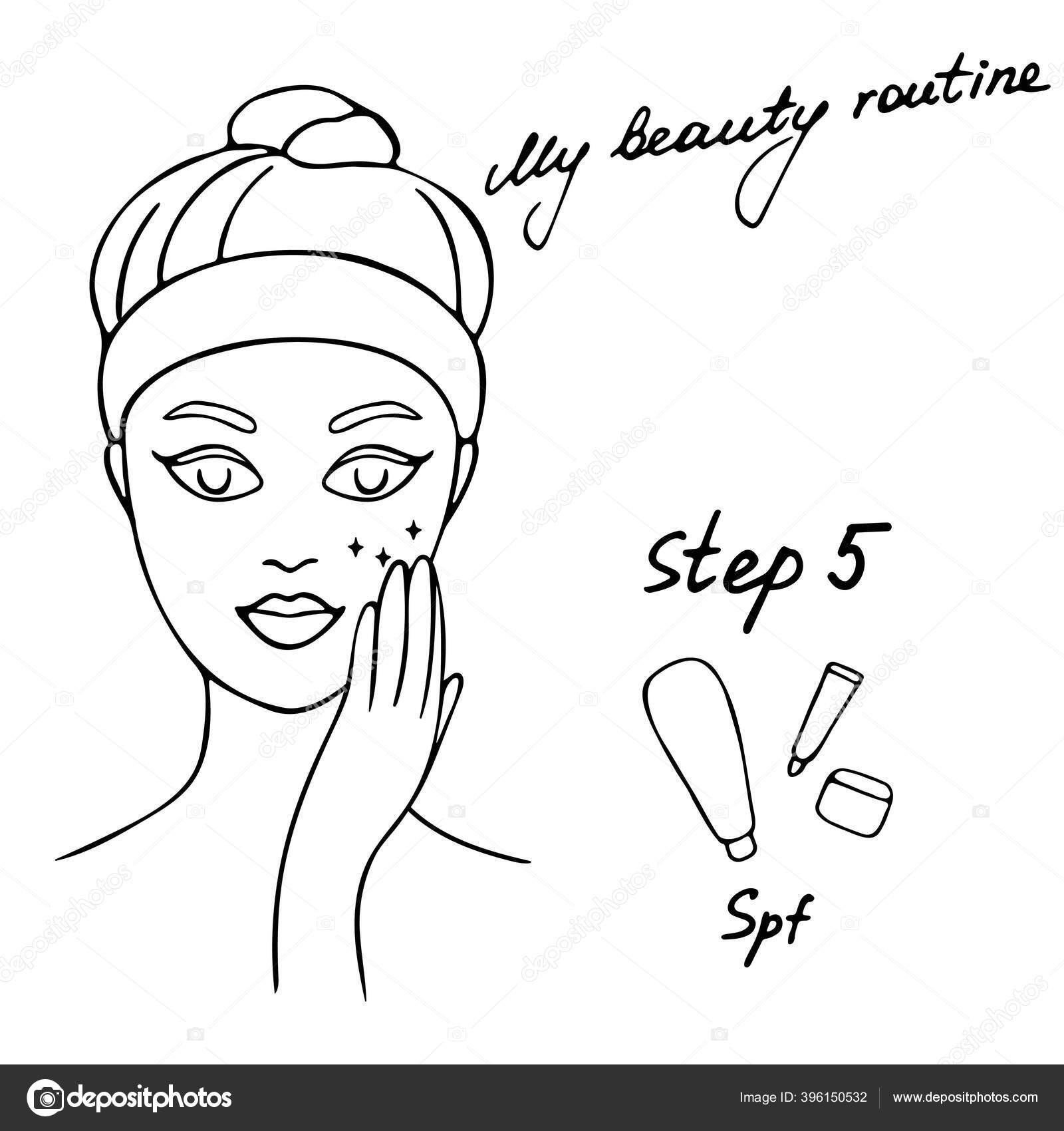 Daily Routine Skin Care Vector Illustration Correct Order Apply Skin ...