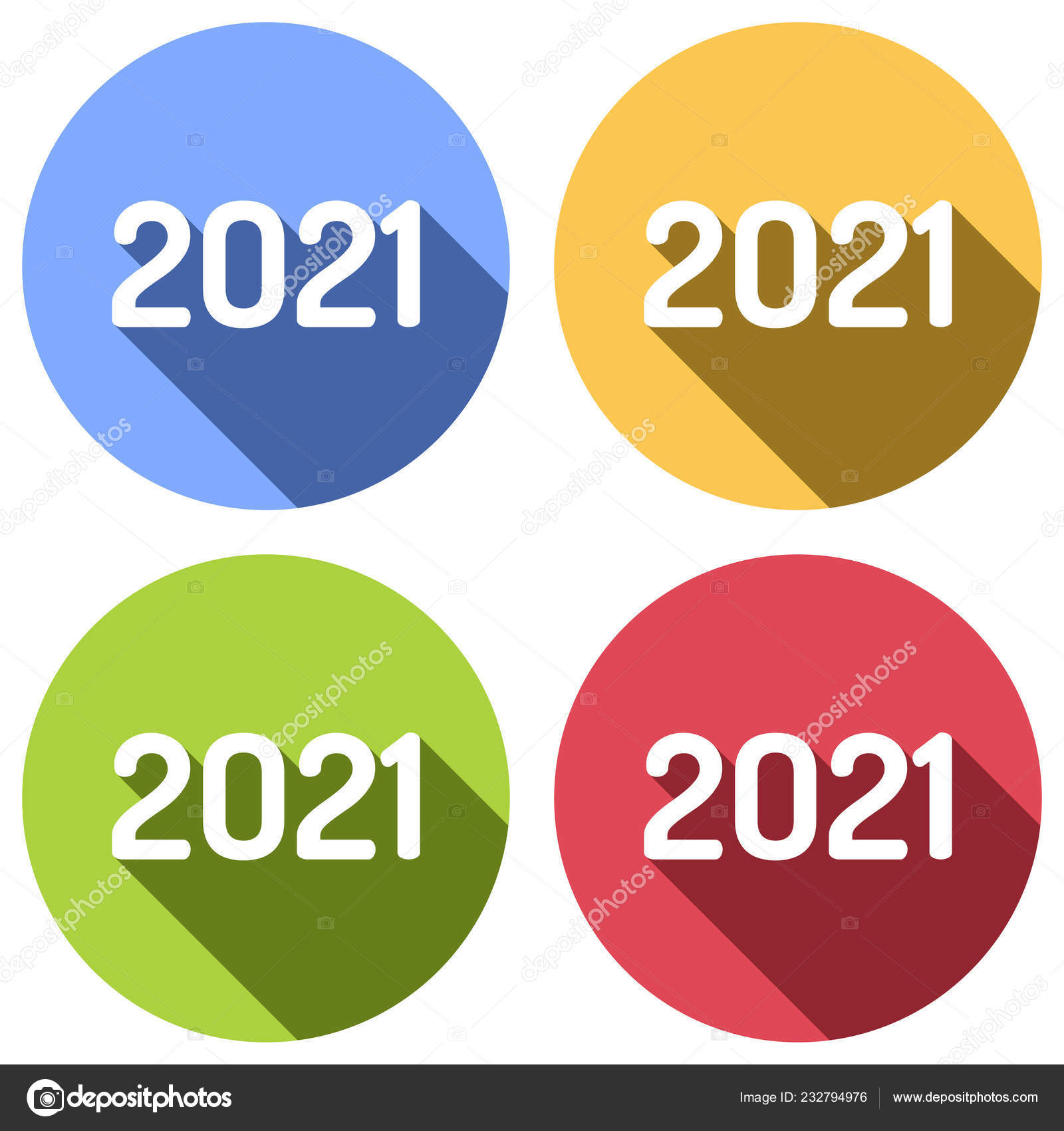 Vettoriale stock2021 Numero Icona Felice Anno Nuovo Set Icone Bianche ...