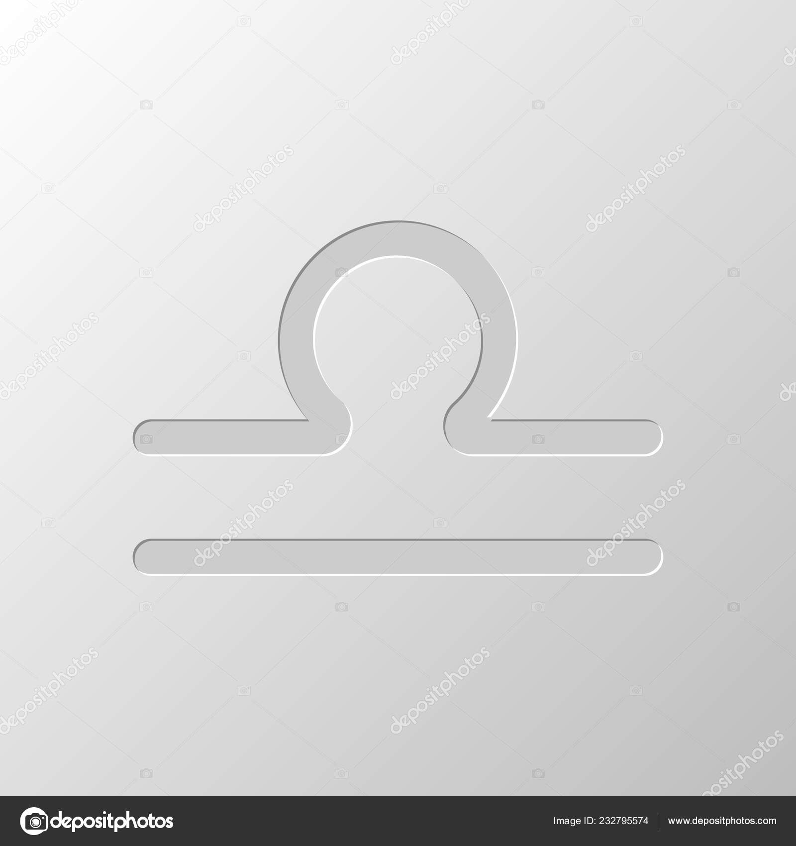 Astrological Sign Libra Simple Icon Paper Design Cutted Symbol Pitted ...