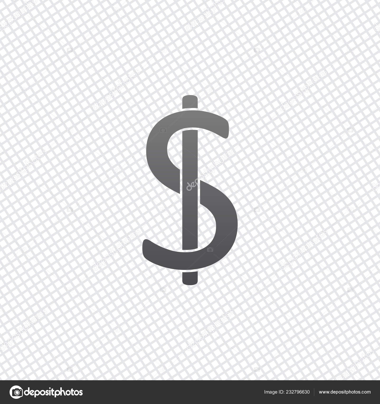 Dollars Sign Usd Symbol Icon Grid Background Stock Vector Image by ...