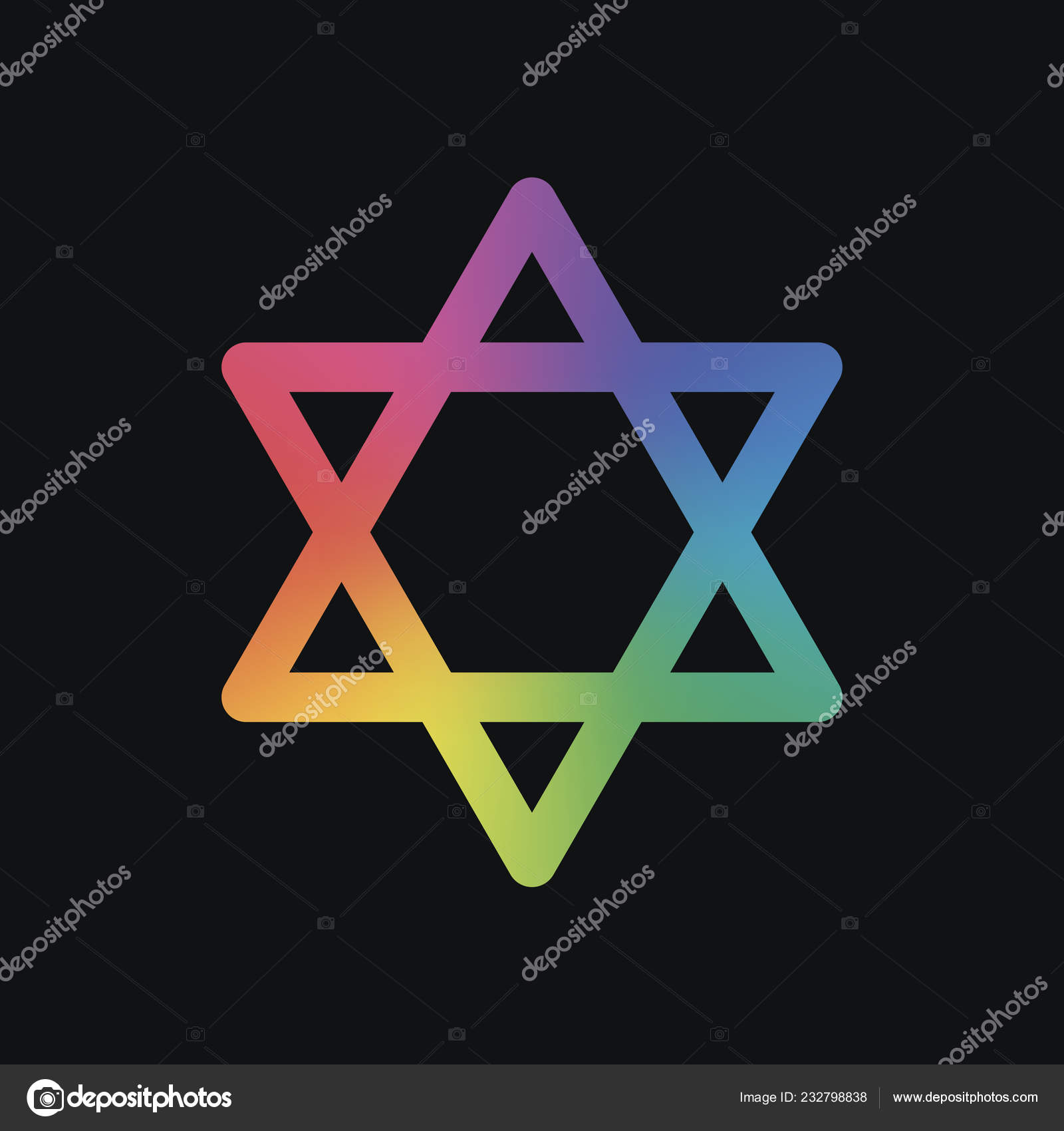 Star David Simple Icon Rainbow Color Dark Background Stock Vector Image ...