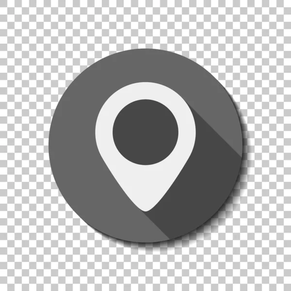 Map Label Icon White Flat Icon Long Shadow Circle Transparent Stock ...