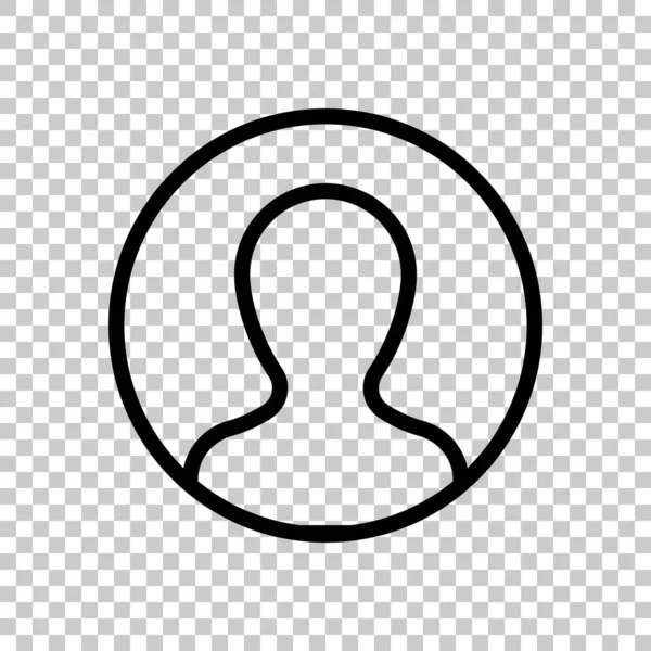 Profile Person Circle White Outline Sign Shadow Transparent Background ...