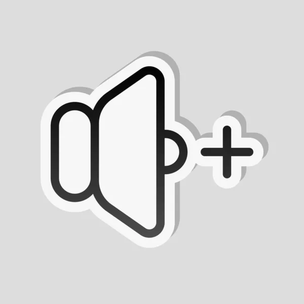 Volume Icon Sticker Style White Border Simple Shadow Gray Background ...