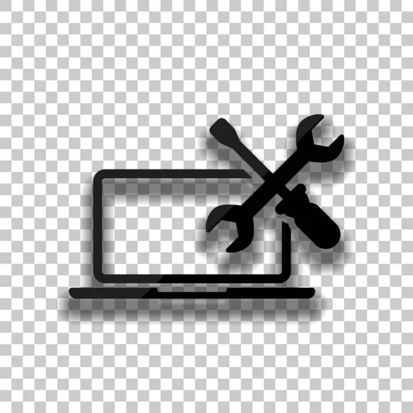 Phone Repair Service Icon White Outline Sign Shadow Transparent ...