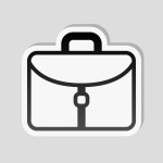 Briefcase Office Bag Sticker Style White Border Simple Shadow Gray ...