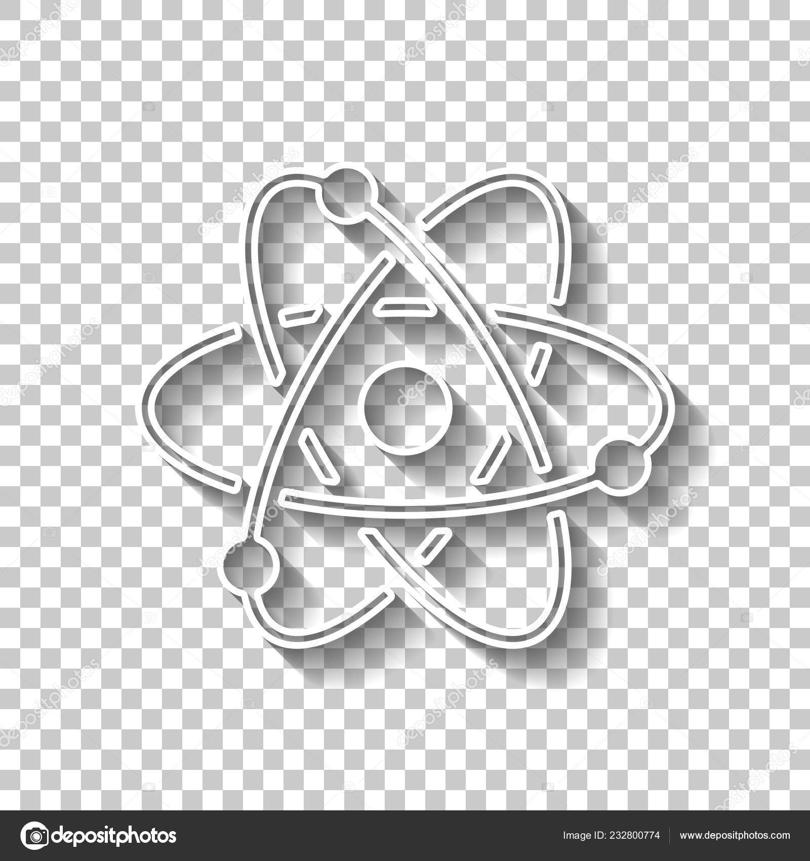 Simbol Atom Ilmiah Ikon Sederhana Tanda Garis Luar Putih Dengan Vektor ...