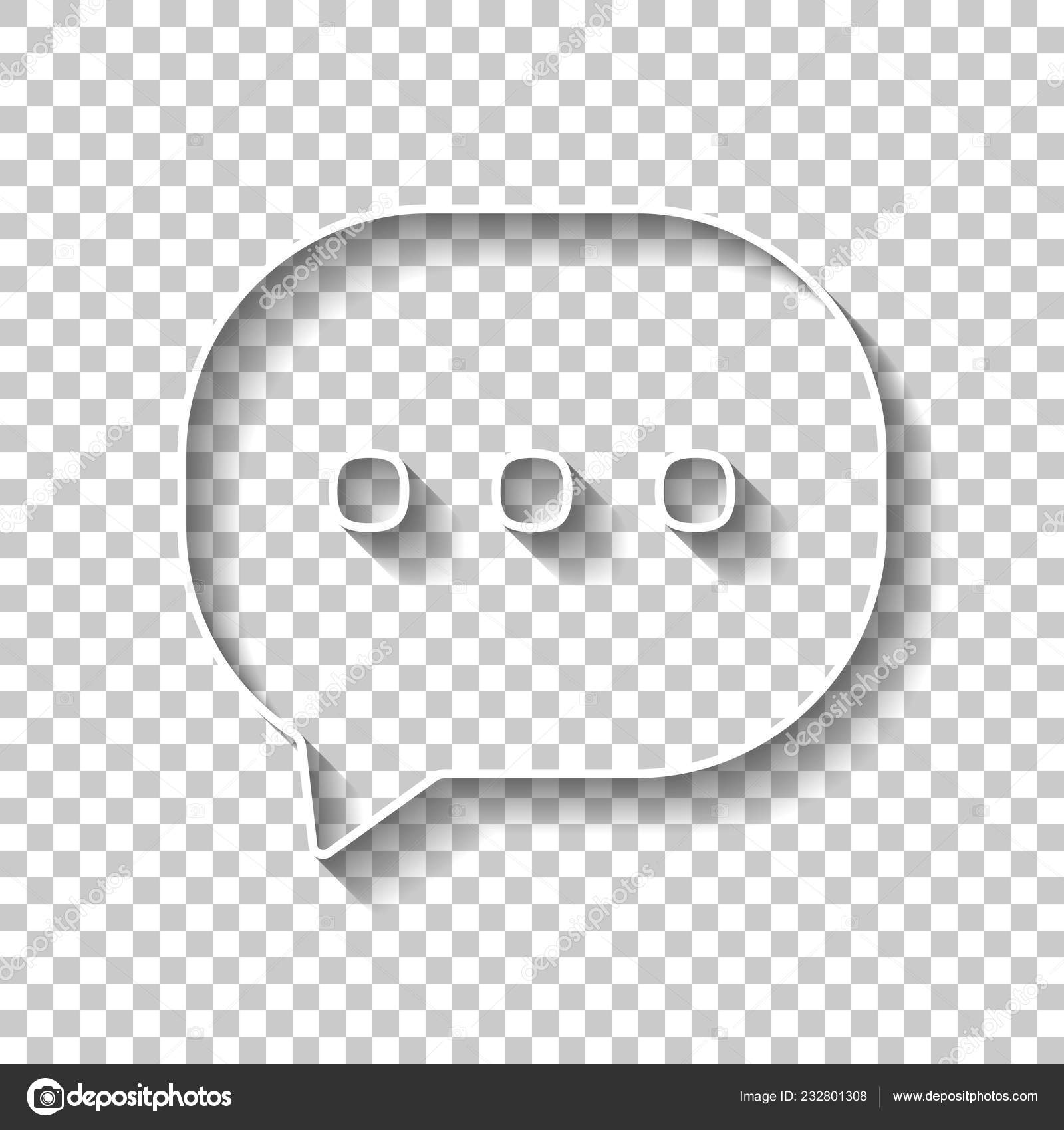 Chat Icon White Outline Sign Shadow Transparent Background Stock Vector ...