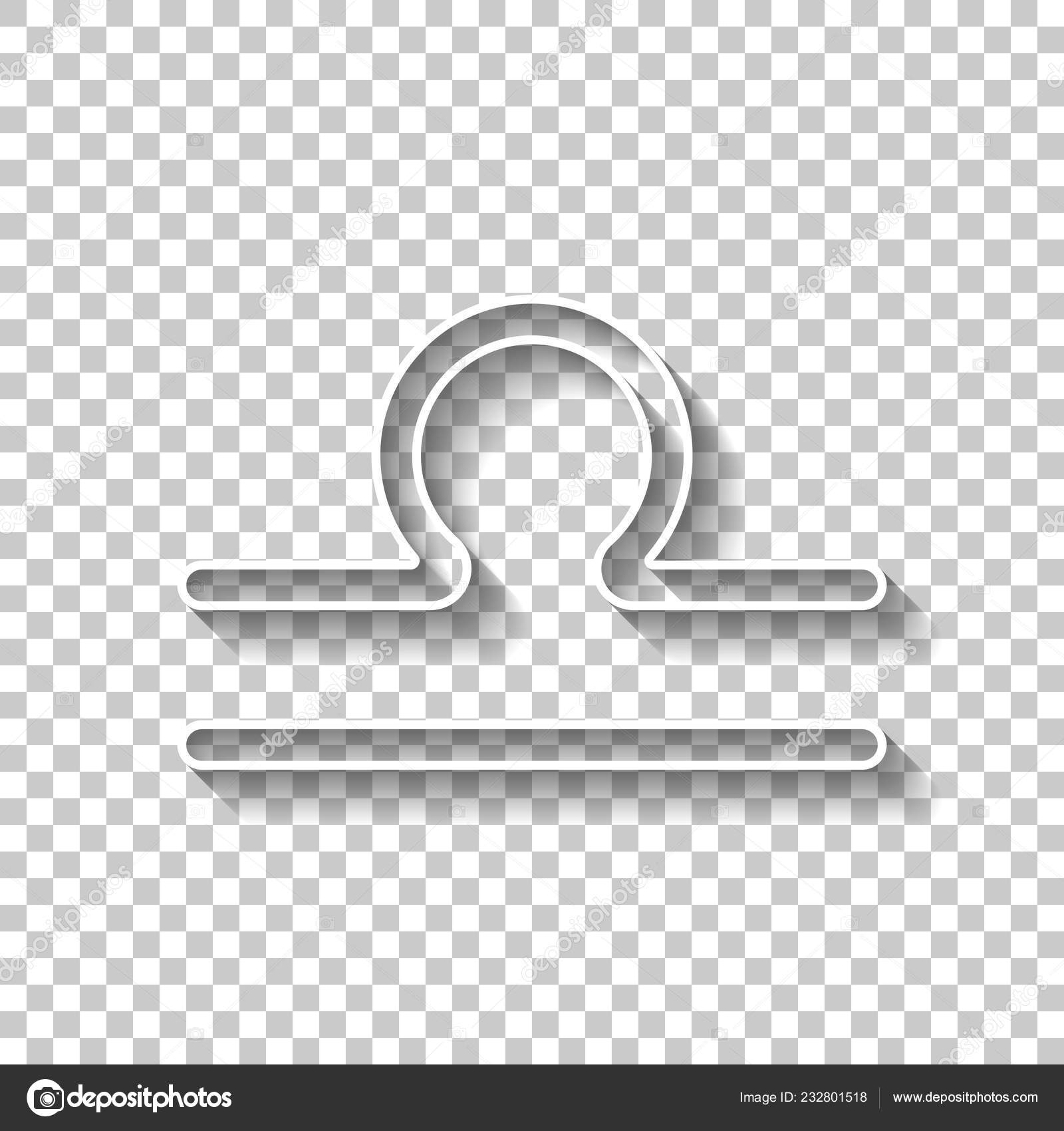 Astrological Sign Libra Simple Icon White Outline Sign Shadow ...