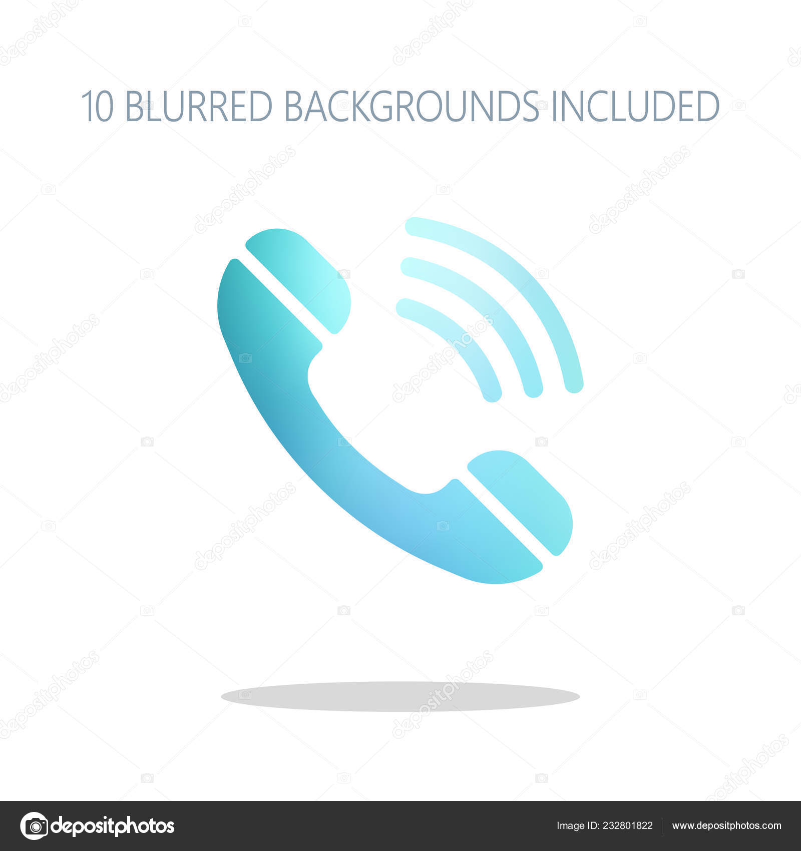 Ringing Phone Icon Retro Symbol Colorful Logo Concept Simple Shadow ...