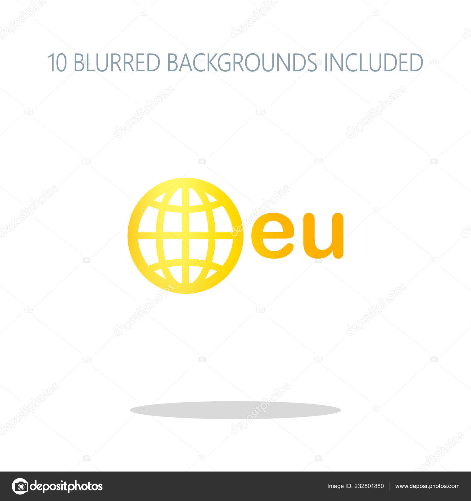 Domain European Identity Globe Colorful Logo Concept Simple Shadow ...